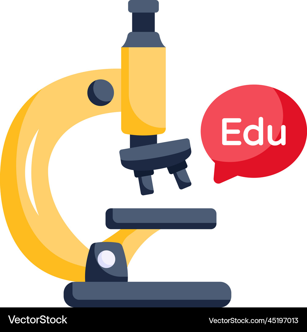 A flat icon design of microscope Royalty Free Vector Image