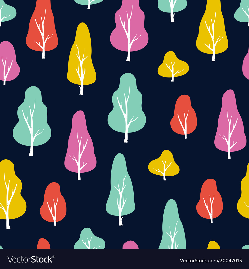 Abstract seamless pattern with trees autumn Vector Image