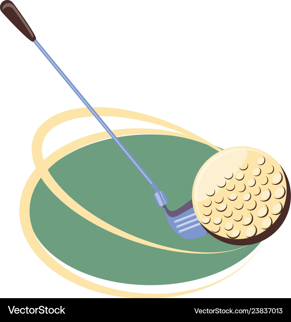 Ball with stick of golf Royalty Free Vector Image