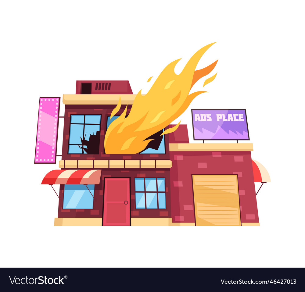 Building fire Royalty Free Vector Image - VectorStock