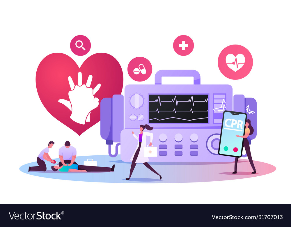 Cardiopulmonary resuscitation cpr emergency Vector Image