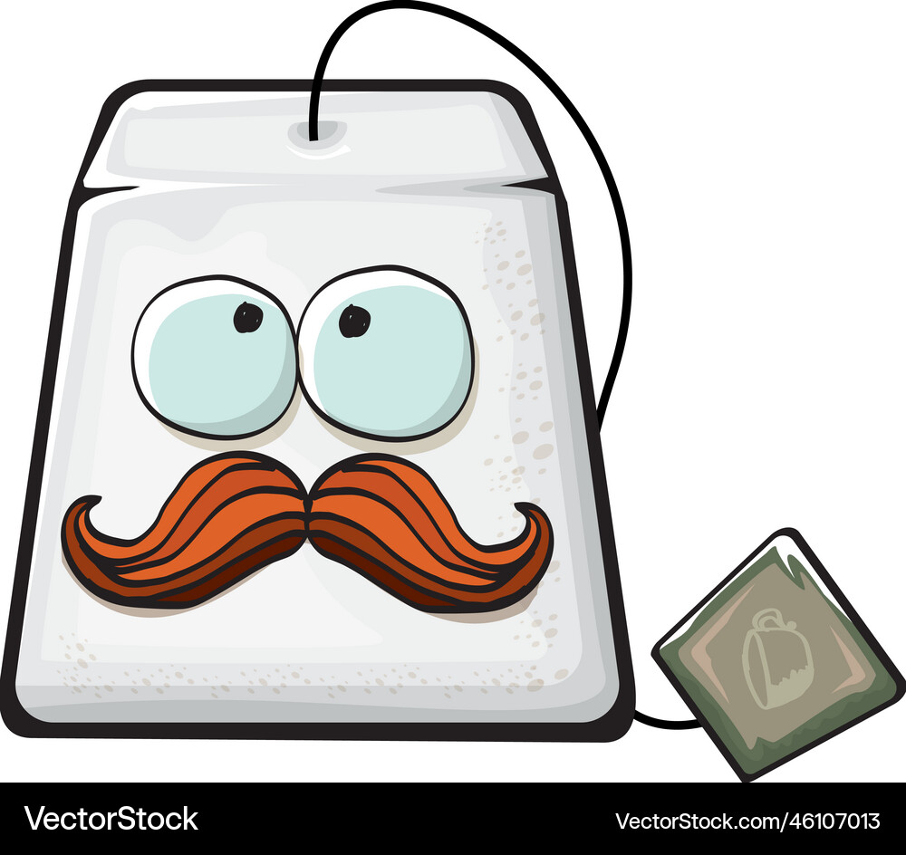 Cartoon tea bag characters isolated on white Vector Image