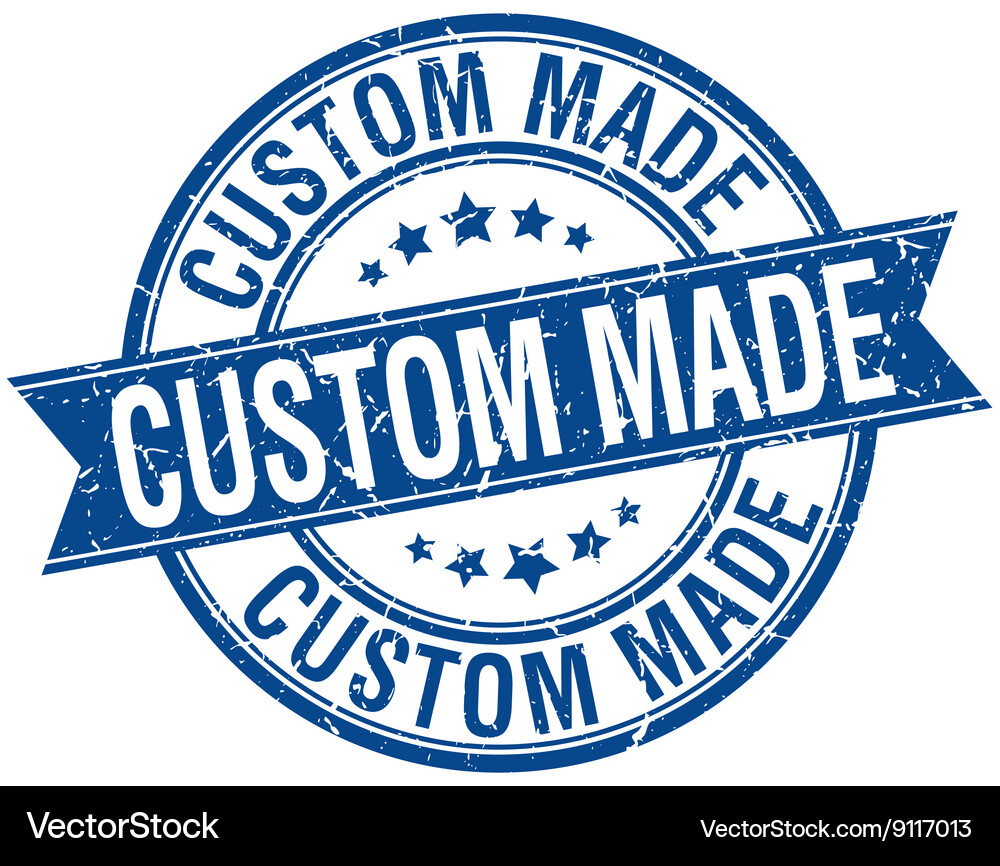 Custom made grunge retro blue isolated ribbon Vector Image