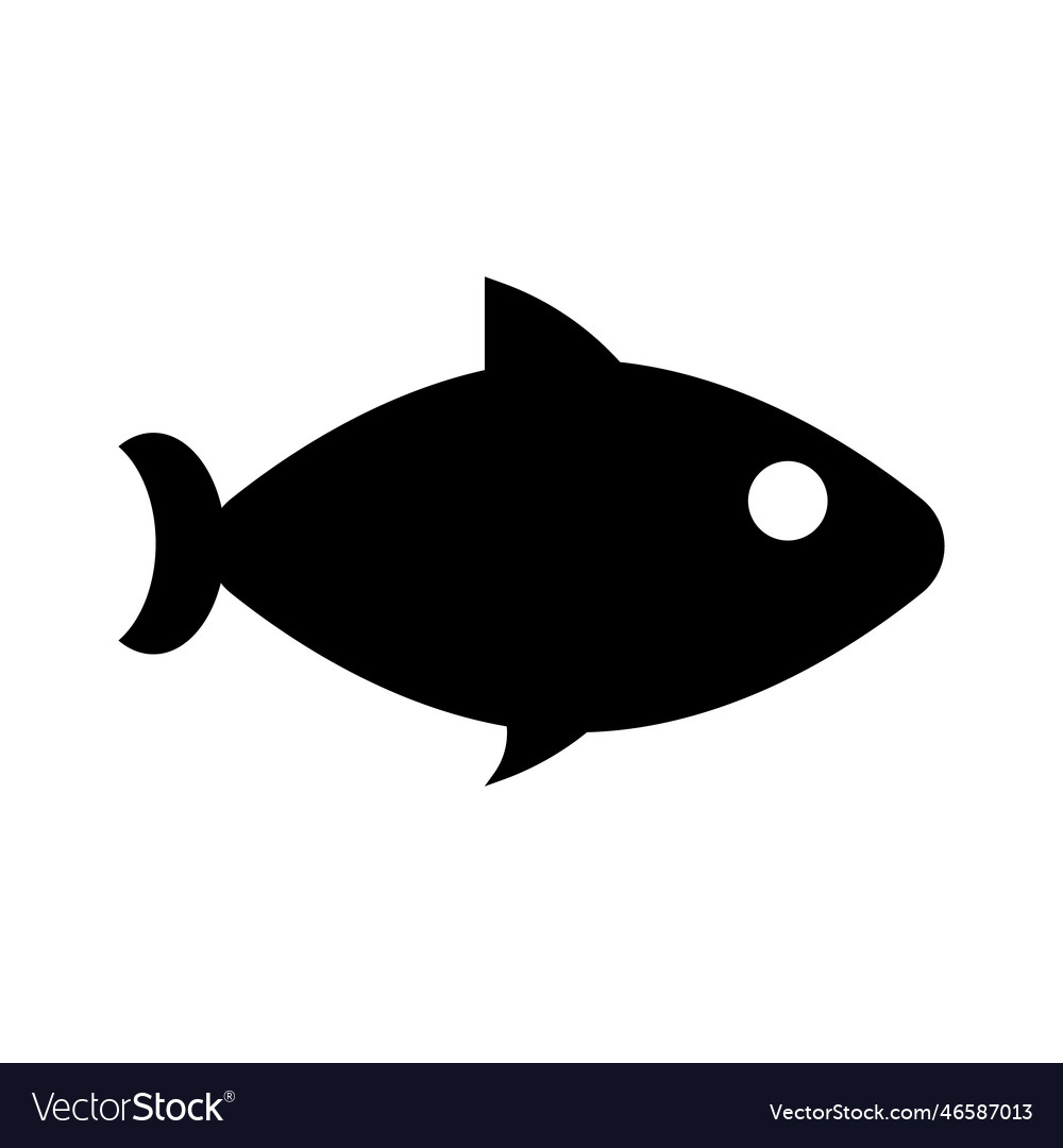 Fish silhouette icon or dish Royalty Free Vector Image