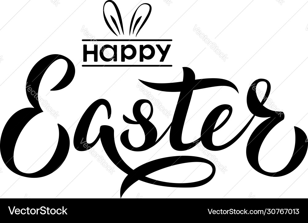 Happy easter text lettering Royalty Free Vector Image