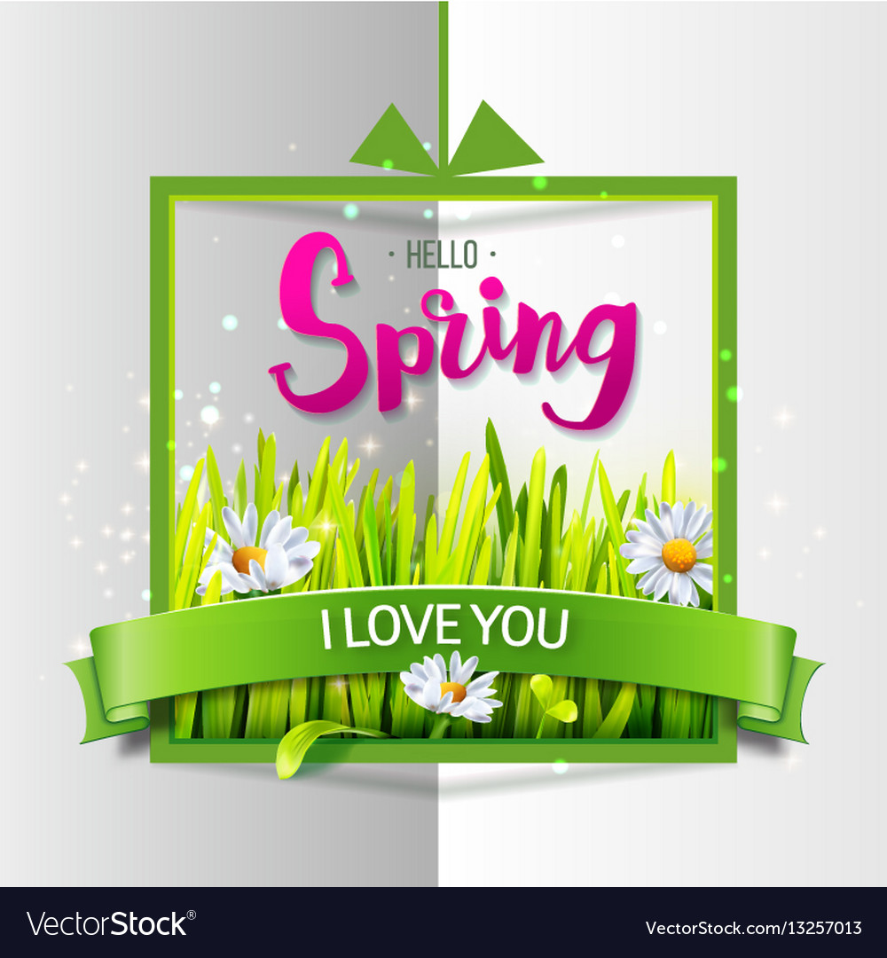 Hello spring card Royalty Free Vector Image - VectorStock