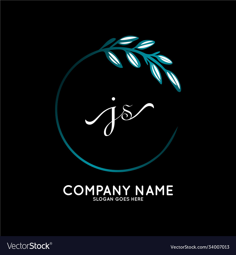 Js beauty initial logo handwriting Royalty Free Vector Image