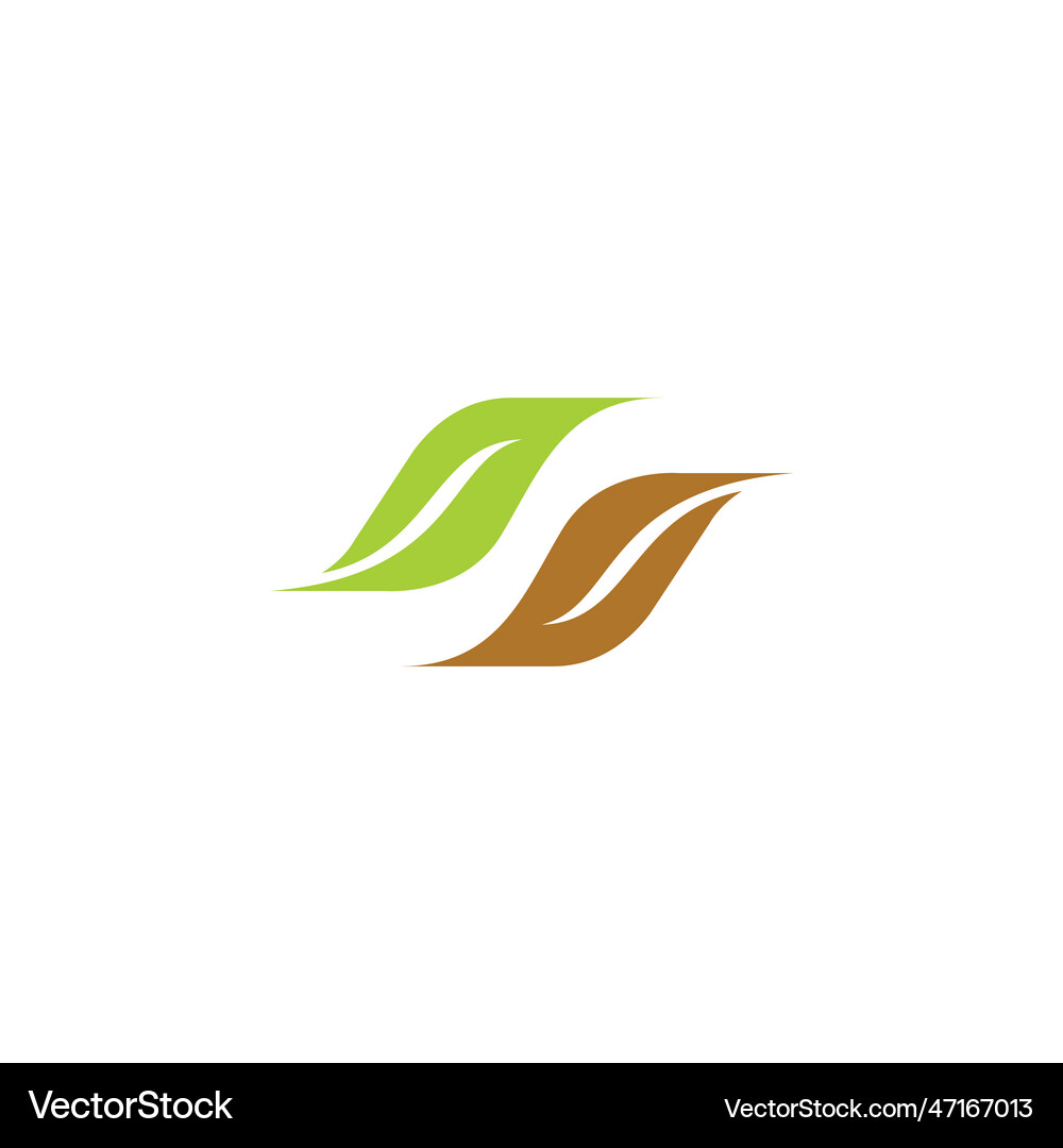 Letter s leaf logo design s nature logo Royalty Free Vector