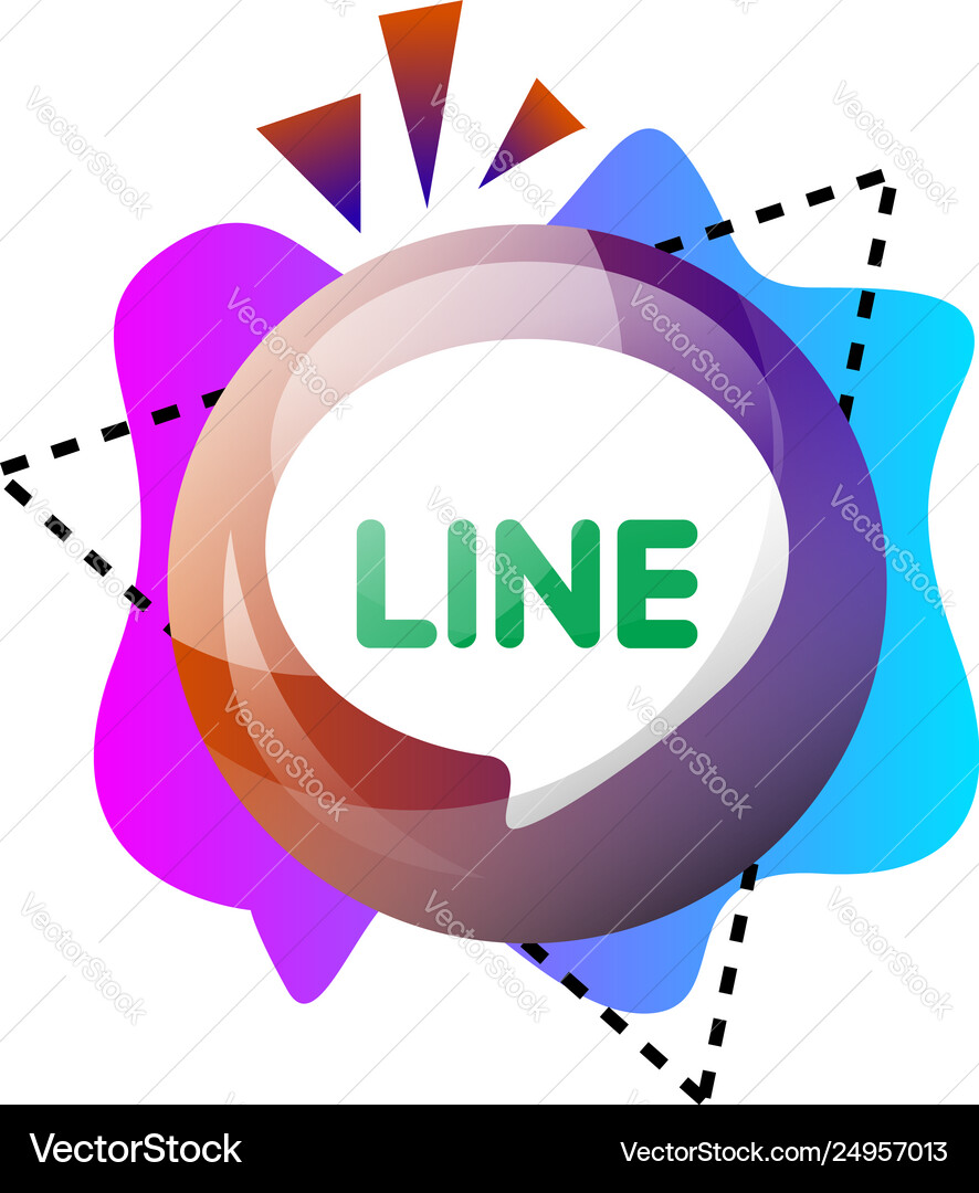 Line app logo sign inside a bubble with colorful Vector Image