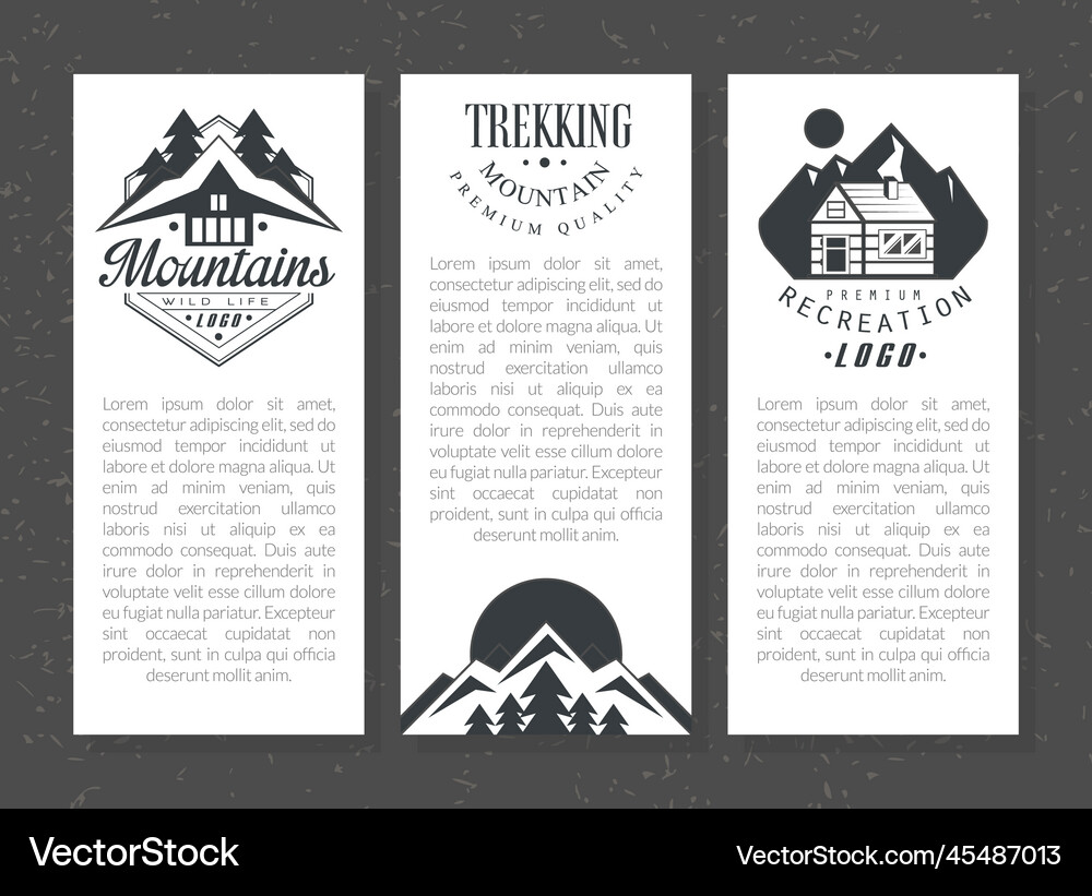 Mountain trekking brochure template travel Vector Image