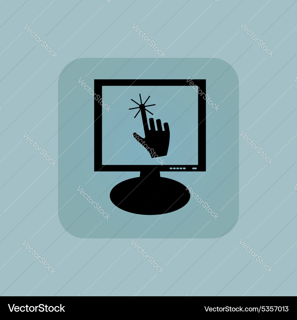 Pale blue hand cursor monitor Royalty Free Vector Image