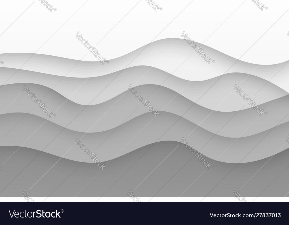 Paper cut wavy lines template Royalty Free Vector Image