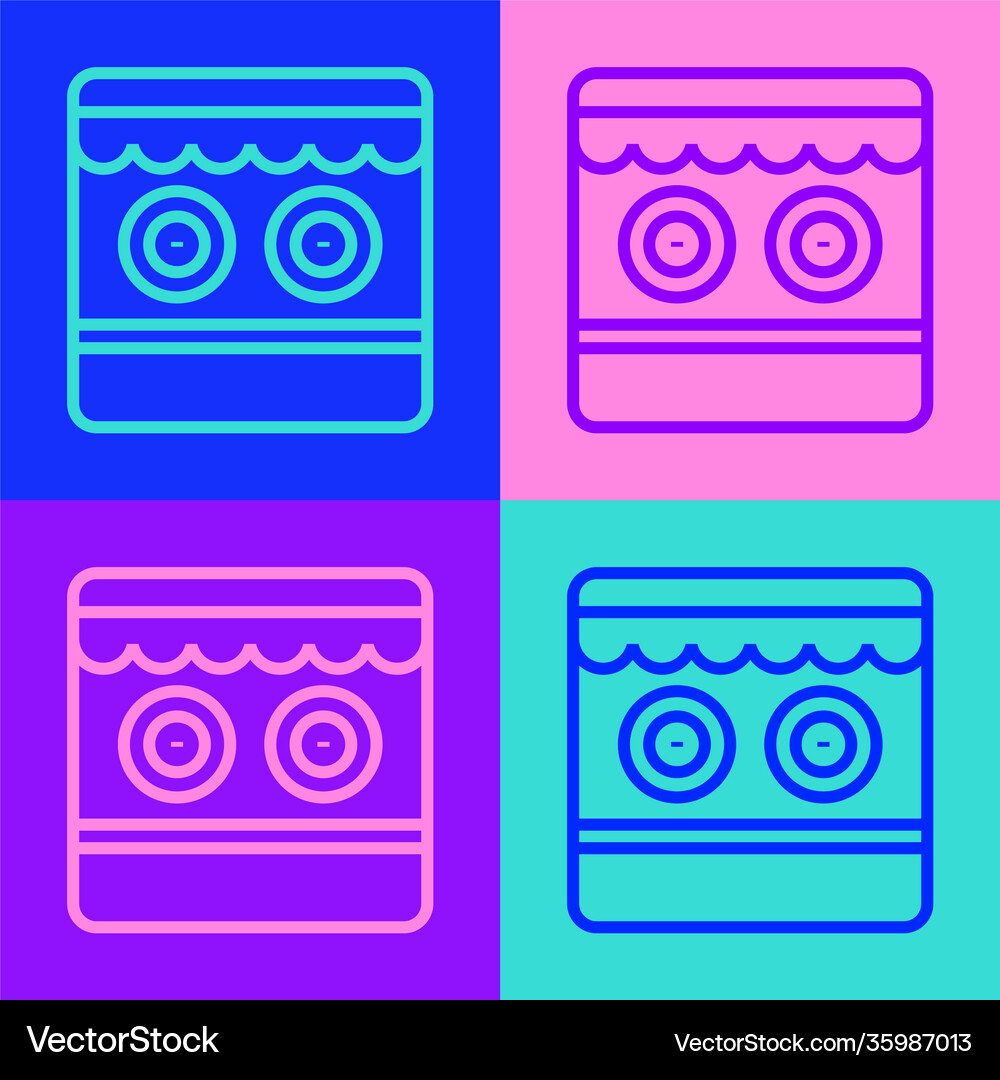 Pop art line shooting gallery icon isolated Vector Image