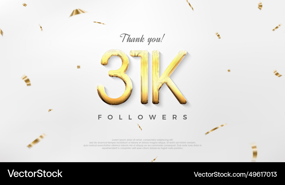 Thanks to 31k followers celebration Royalty Free Vector