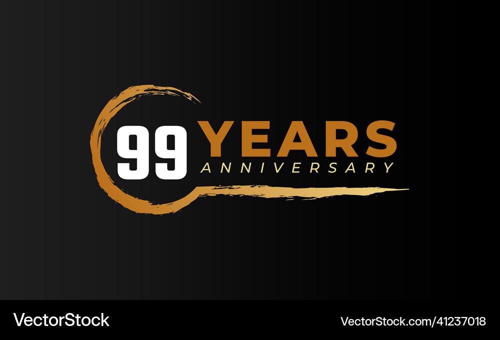 99 year anniversary celebration with circle brush Vector Image