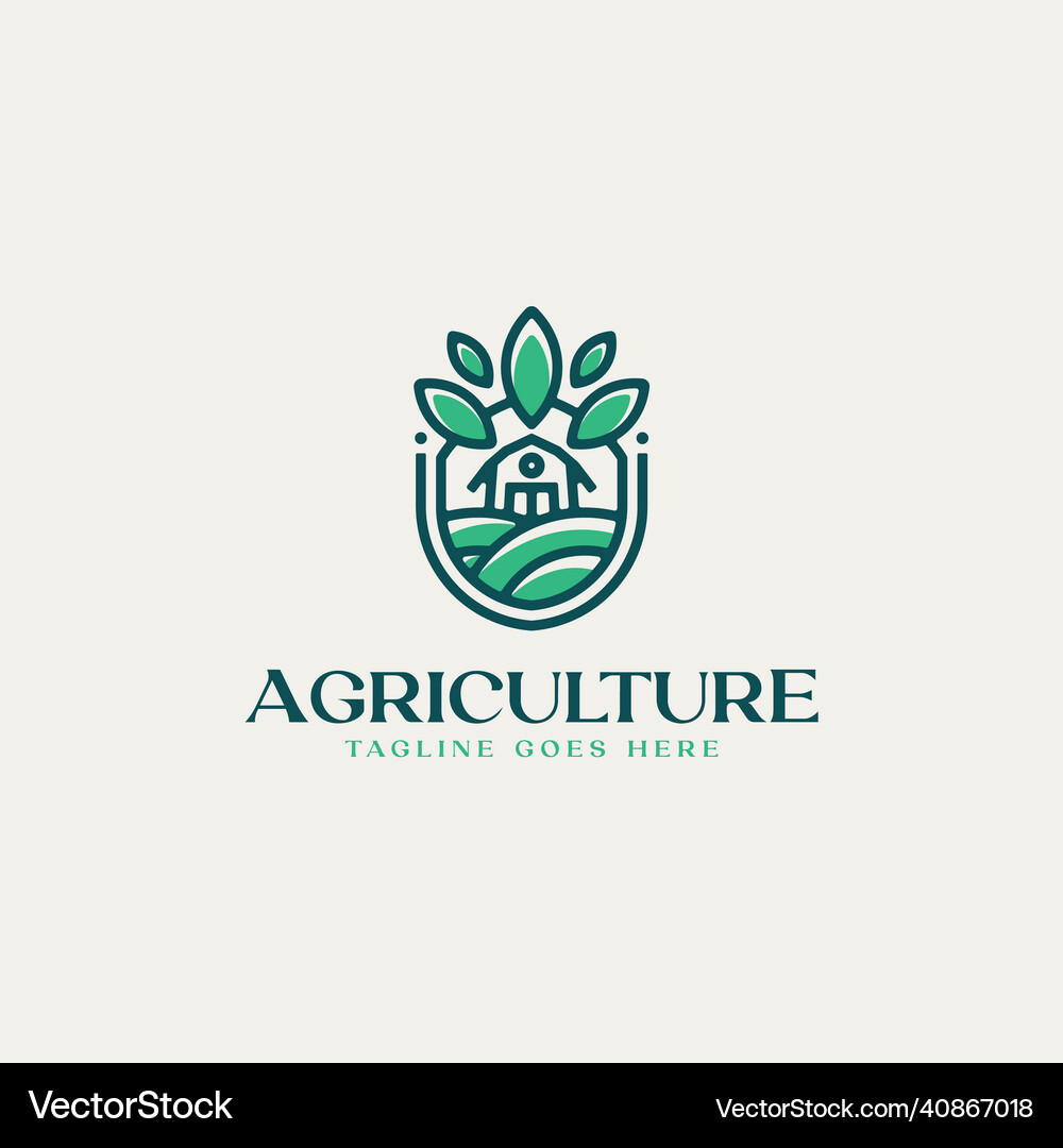 Agriculture farm barn logo template Royalty Free Vector