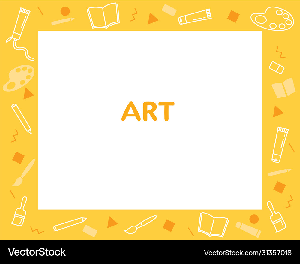 Art subject frame design art supplies Royalty Free Vector