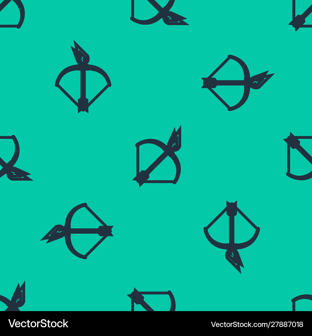 Blue line bow and fire arrow icon isolated Vector Image