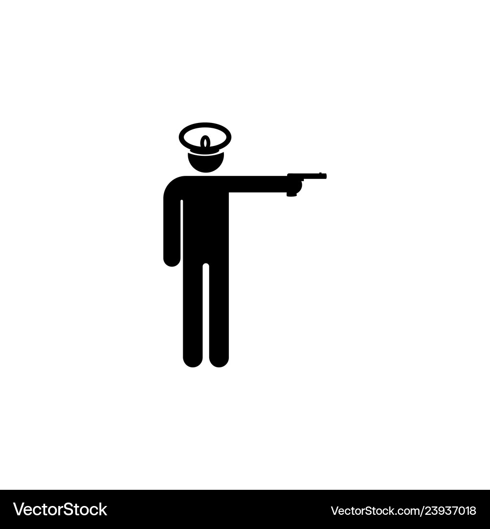 Captain gun military icon can be used for web Vector Image