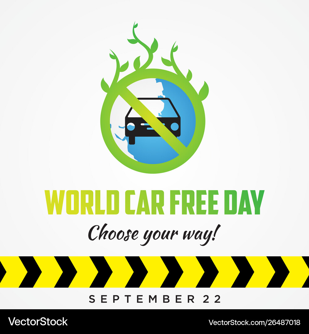 Car free day poster design for element design in Vector Image