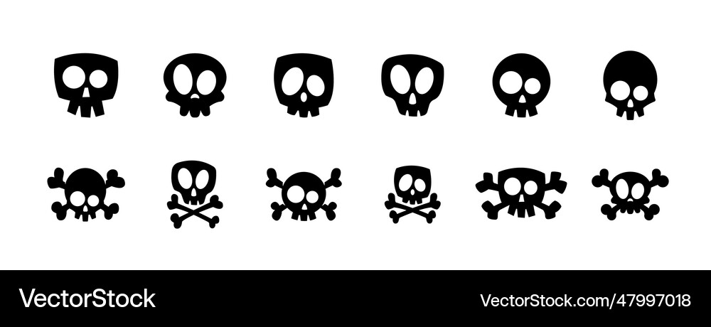 Cartoon skull collection Royalty Free Vector Image