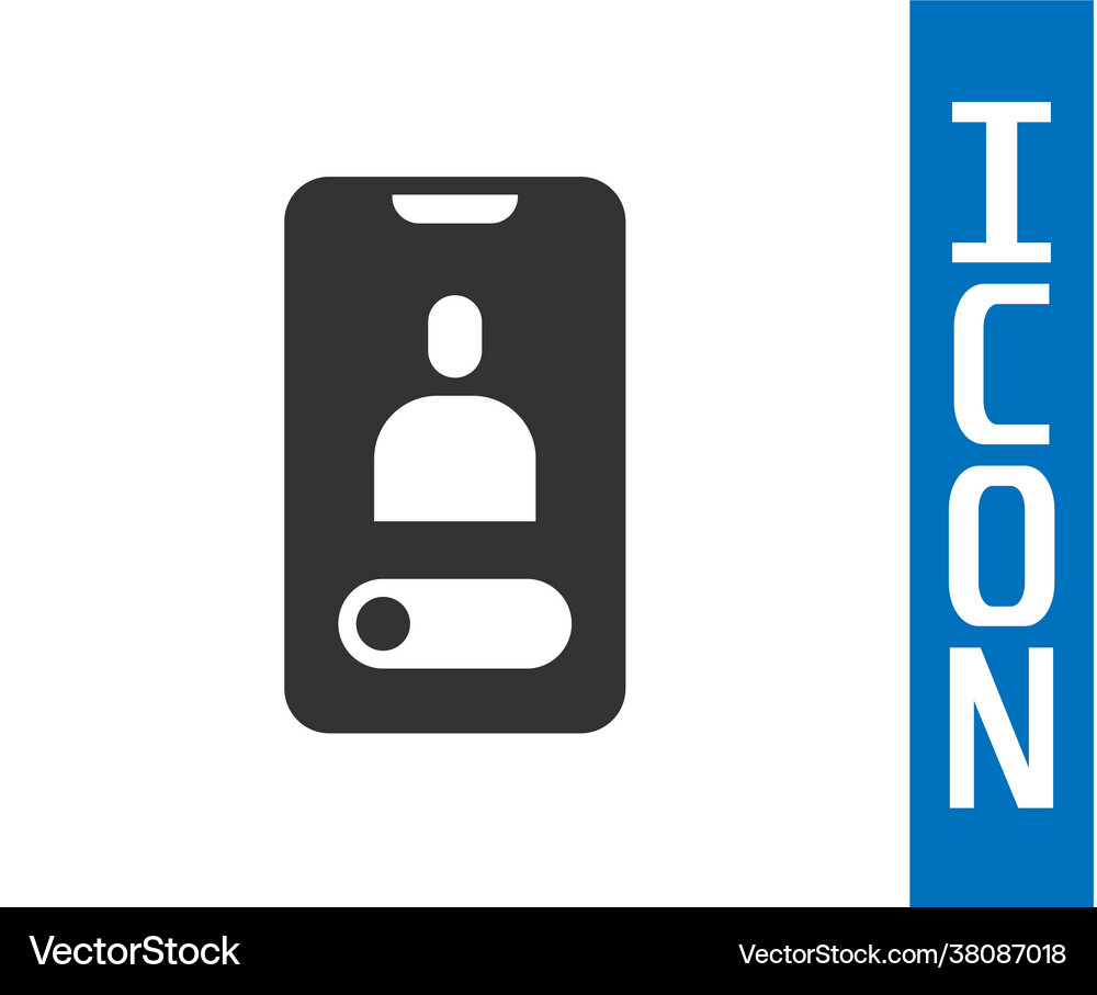 Grey incoming call on mobile phone icon isolated Vector Image