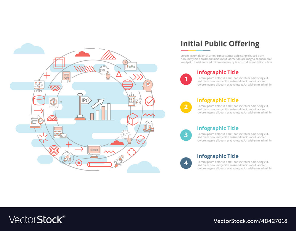 Ipo initial public offering concept Royalty Free Vector