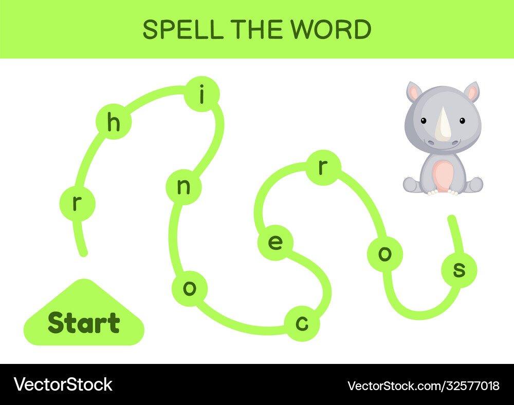 Maze for kids spelling word game template learn Vector Image