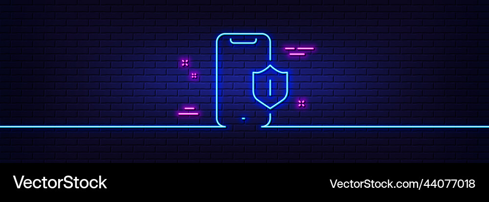 Smartphone protection line icon phone shield sign Vector Image