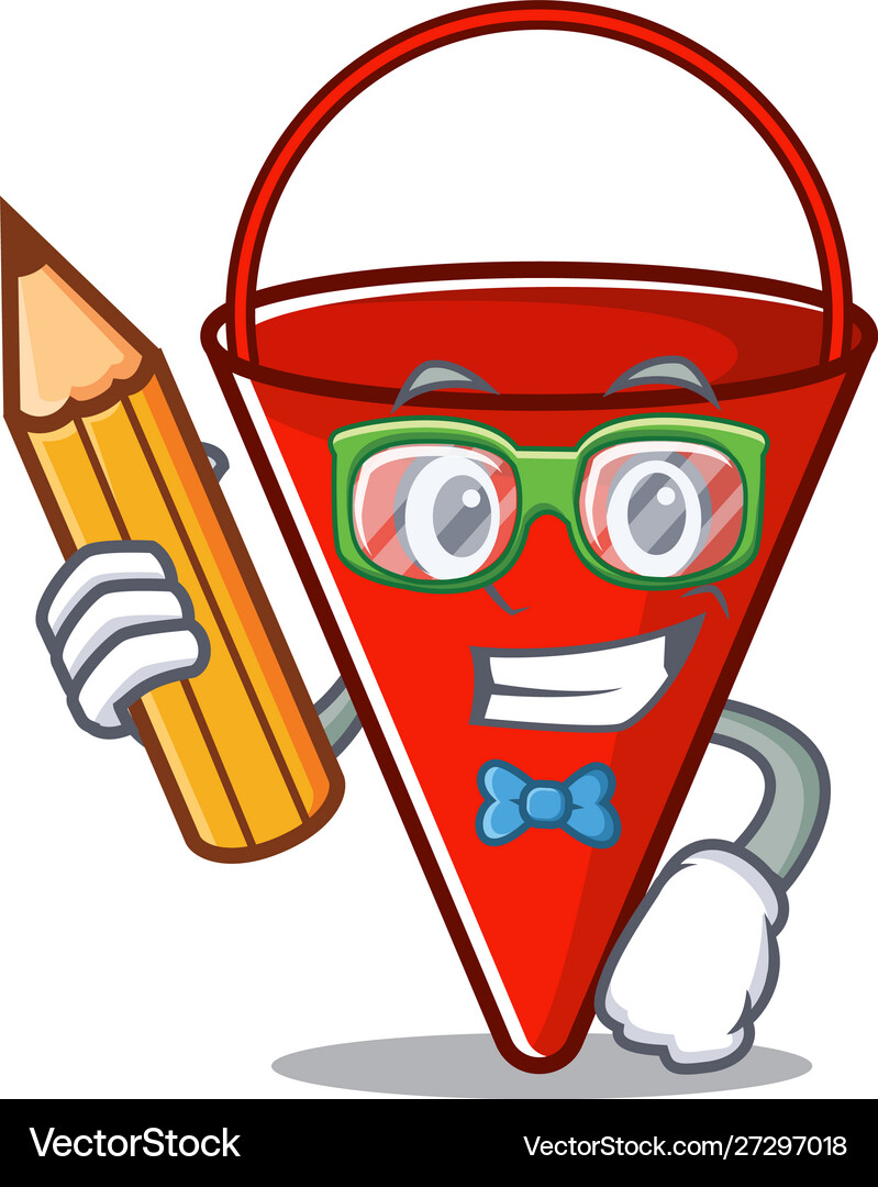 Student fire bucket isolated with cartoon Vector Image