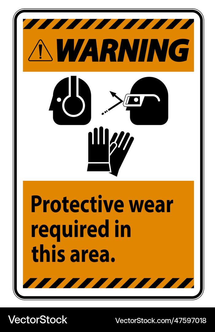 Warning sign wear protective equipment Royalty Free Vector
