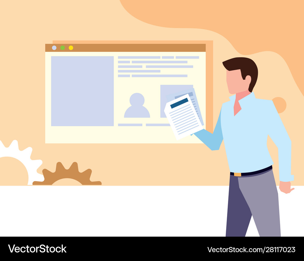 Businessman in work officebusiness Royalty Free Vector Image