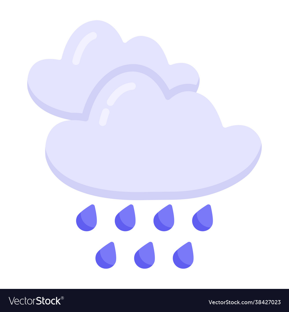 Cloud raining Royalty Free Vector Image - VectorStock
