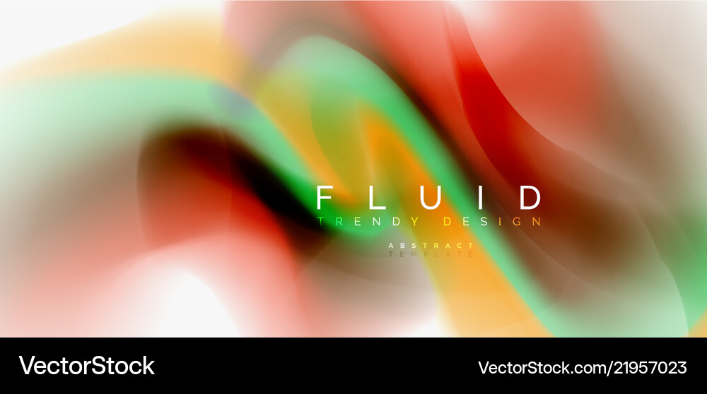 Color flowing wave trendy liquid design template Vector Image