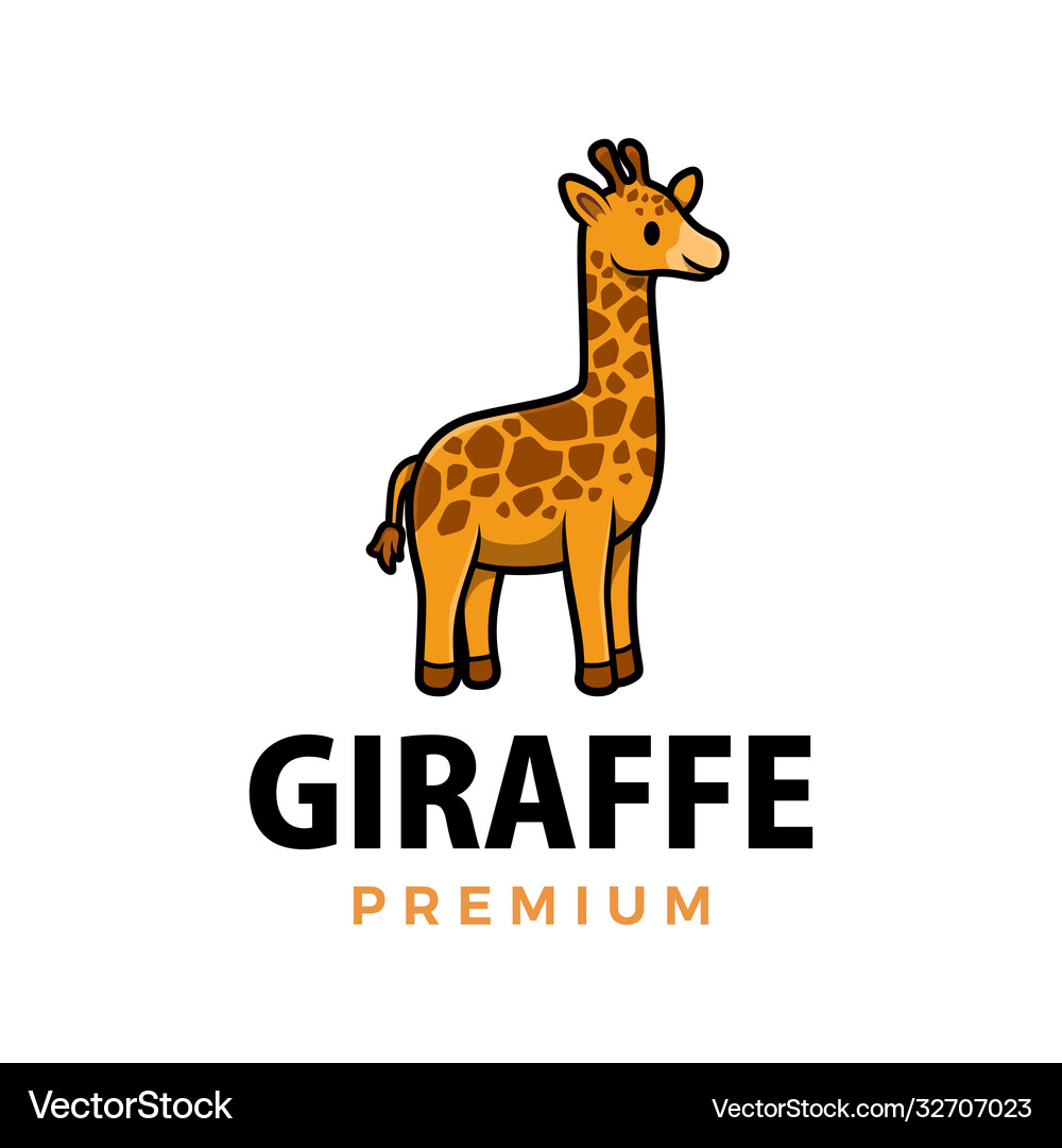 Cute giraffe cartoon logo icon Royalty Free Vector Image
