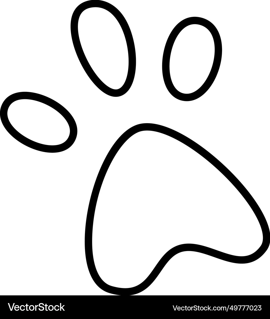 Dog footprint outline Royalty Free Vector Image