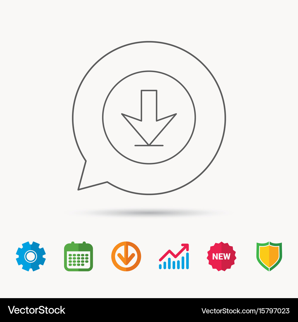 Download icon down arrow sign Royalty Free Vector Image