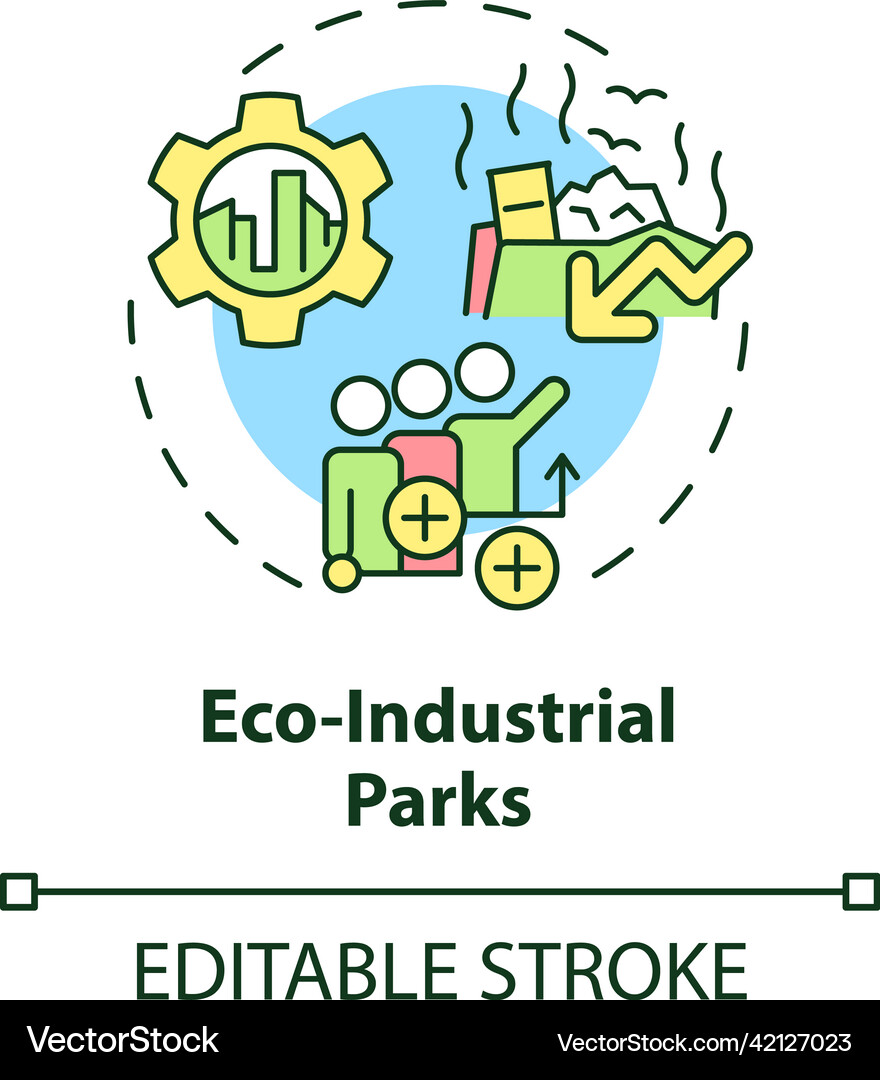 Eco-industrial parks concept icon Royalty Free Vector Image