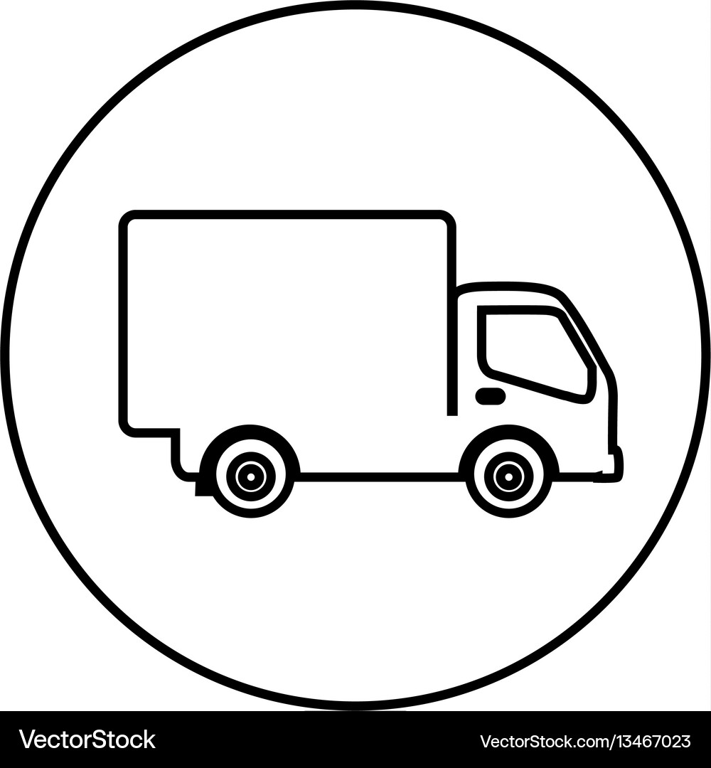 Figure symbol delivery car icon Royalty Free Vector Image