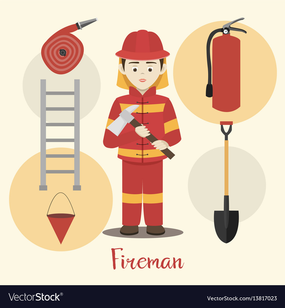 Fireman isolated Royalty Free Vector Image - VectorStock