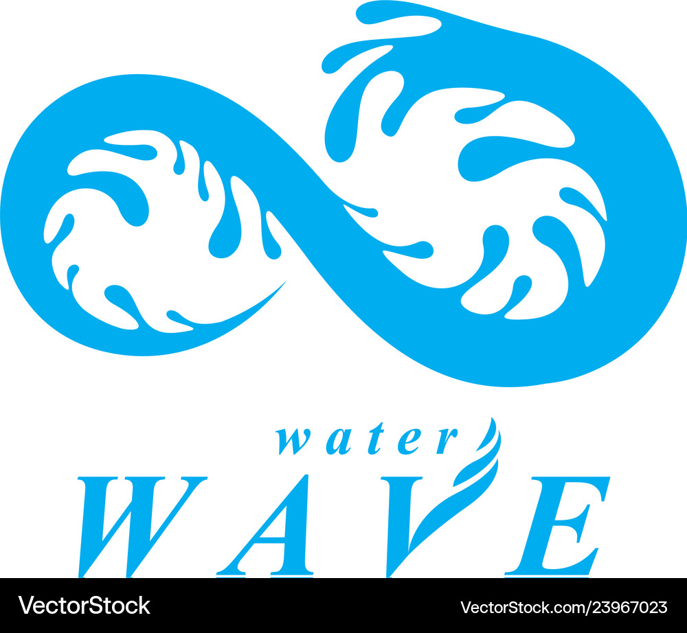Freshwater conceptual blue emblem for use in Vector Image