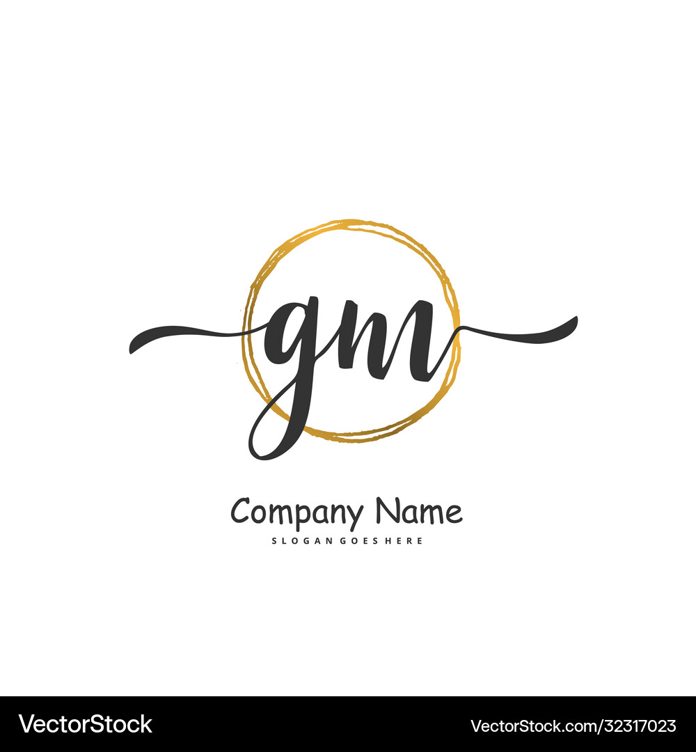 G m gm initial handwriting and signature logo Vector Image