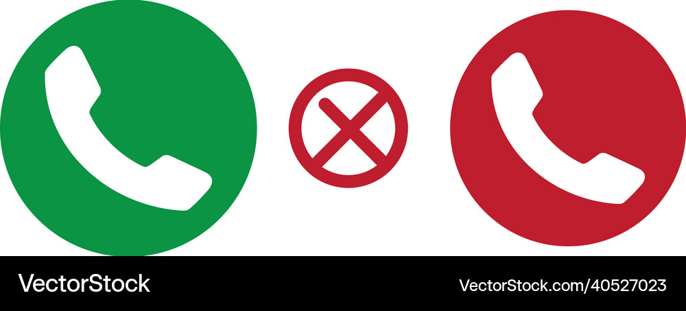 Green and red phone icon Royalty Free Vector Image
