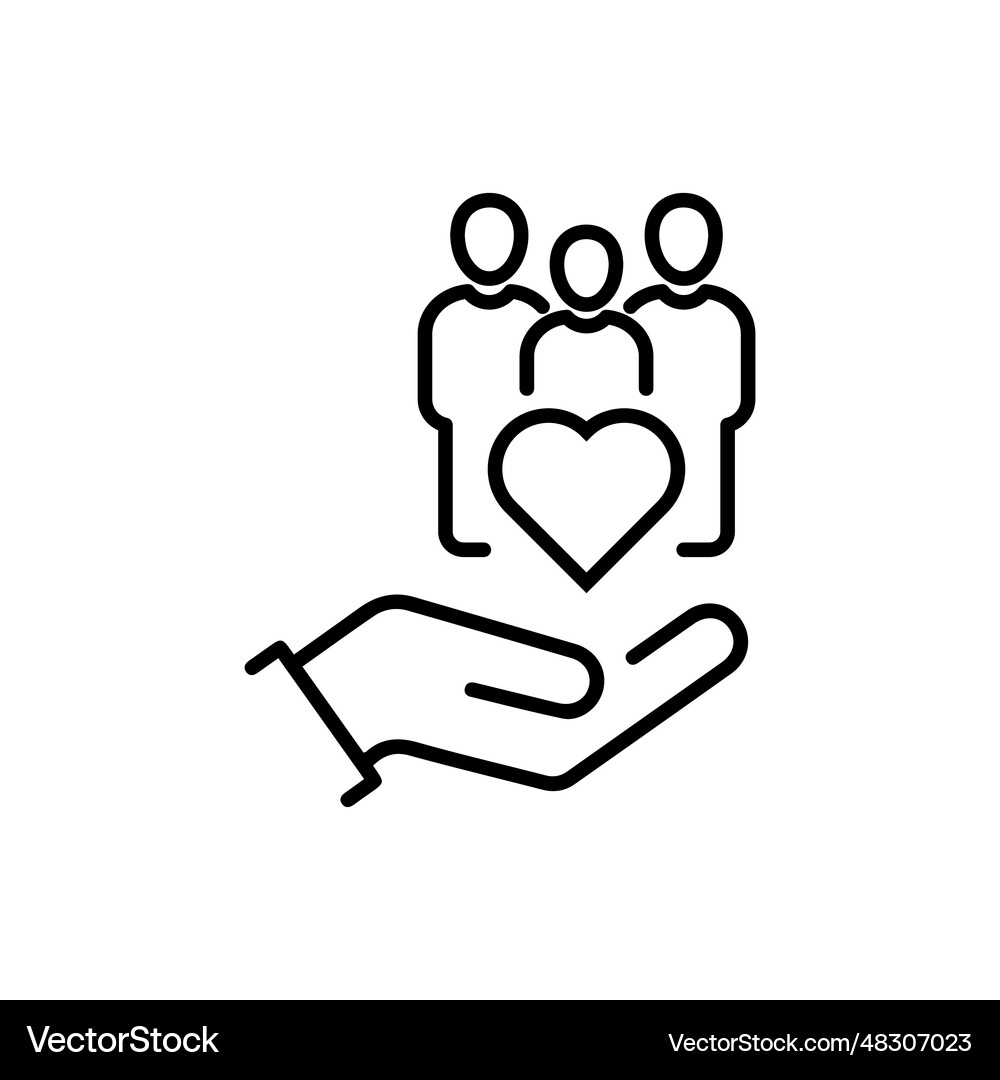 Hand with heart community icon concept empathy Vector Image