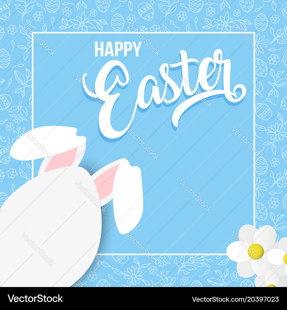 Happy spring card with easter rabbit egg Vector Image