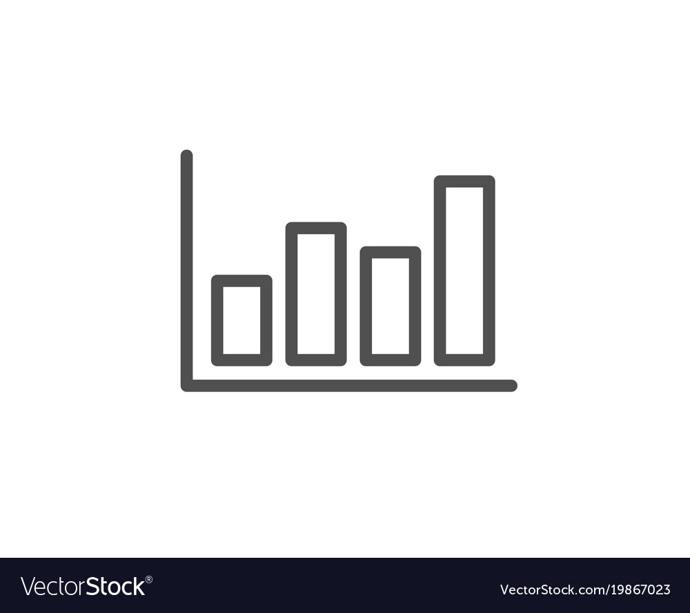 Histogram chart line icon financial graph Vector Image