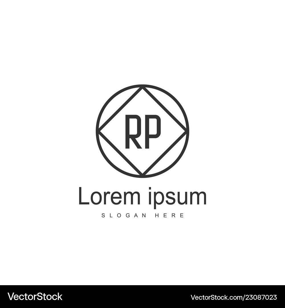 Initial rp logo template minimalist letter logo Vector Image