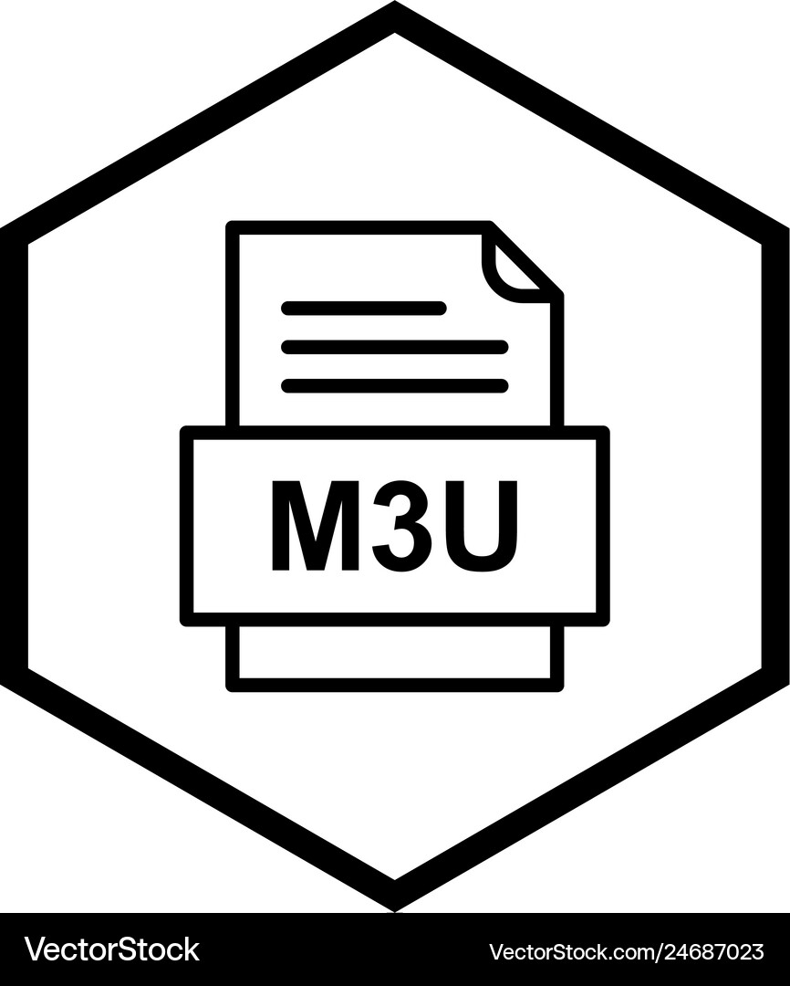 M3u file document icon Royalty Free Vector Image