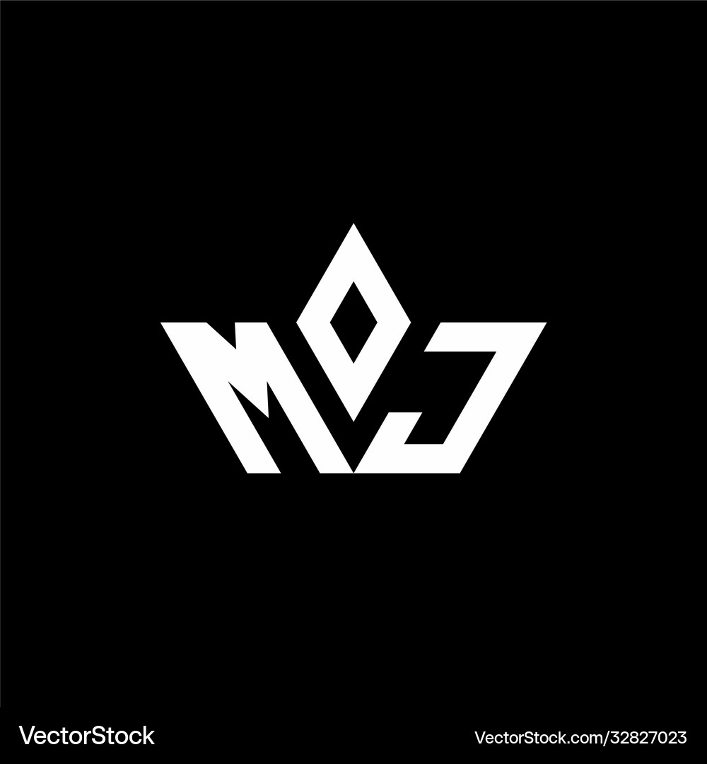 Mj monogram logo with crown shape luxury style Vector Image