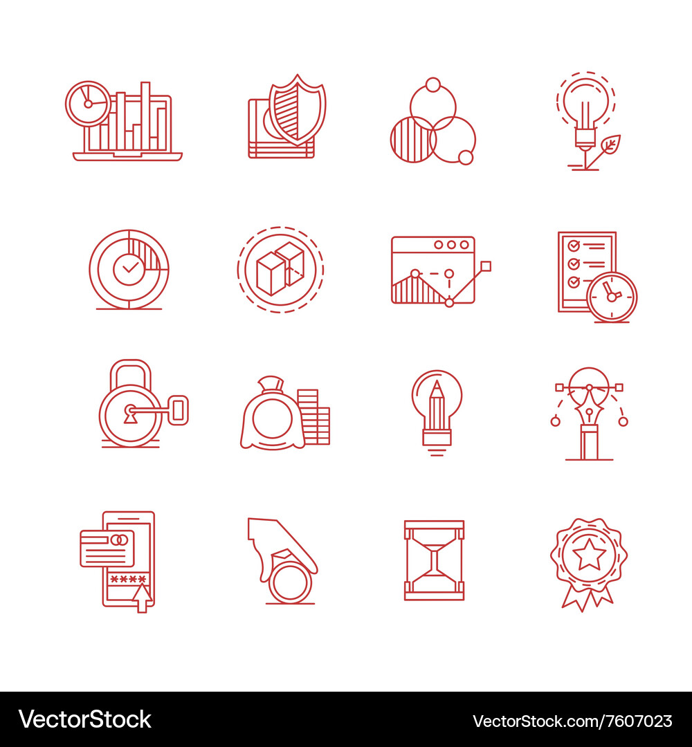Modern thin line icons set for business Royalty Free Vector